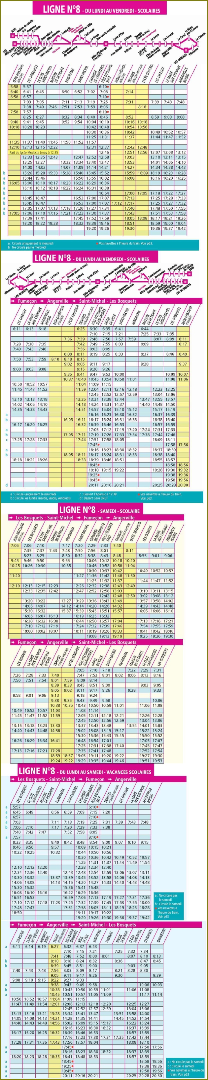 Les horaires de bus
